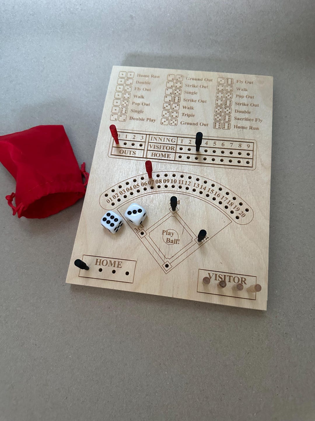 Baseball Tabletop Dice Game - Etsy