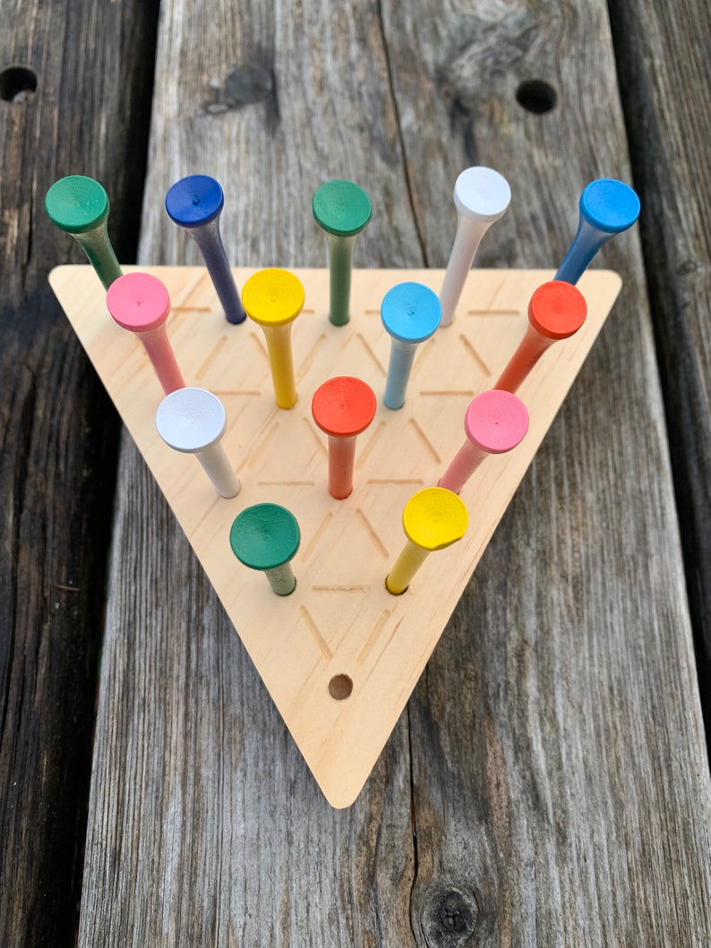 Triangle Peg Solitaire Game, Retro Strategy and Logic Game - Etsy