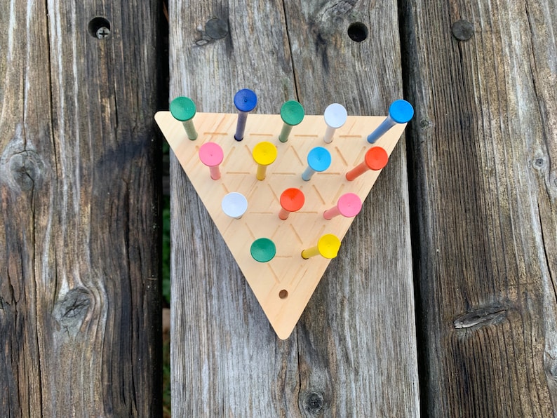 Triangle Peg Solitaire Game, Retro Strategy and Logic Game - Etsy