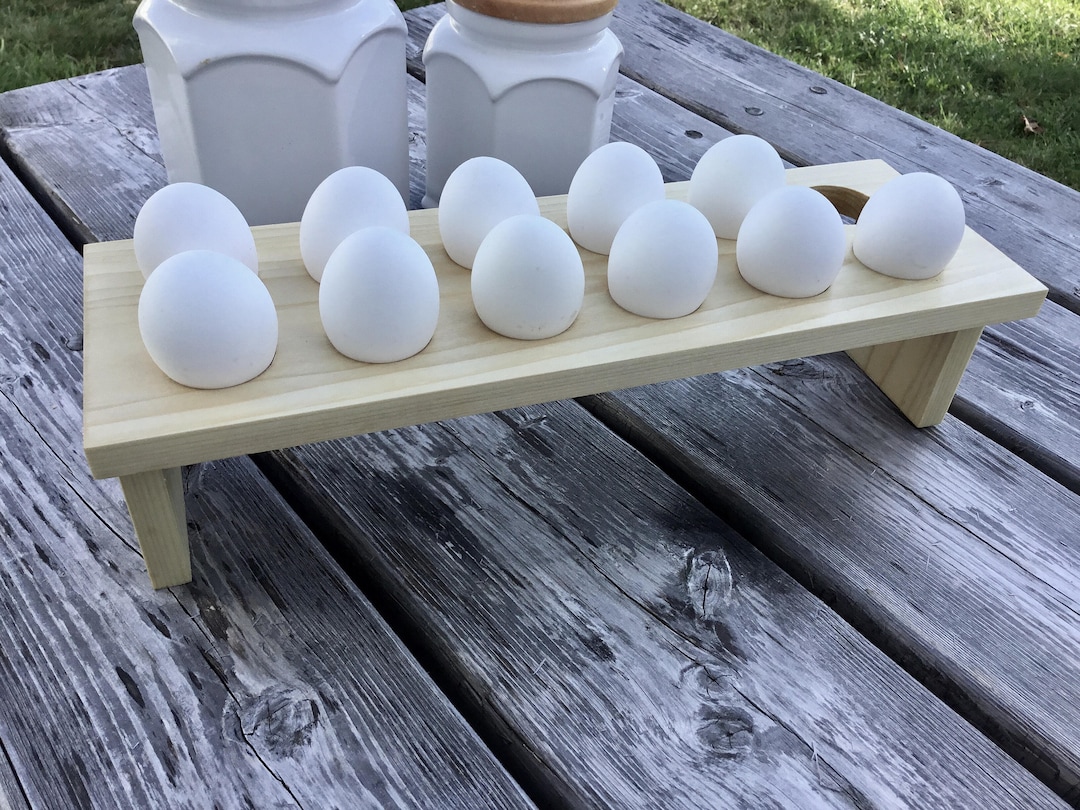 Handrcrafted Wood Egg Storage Tray - Farmhouse Decor - Breakfast ...