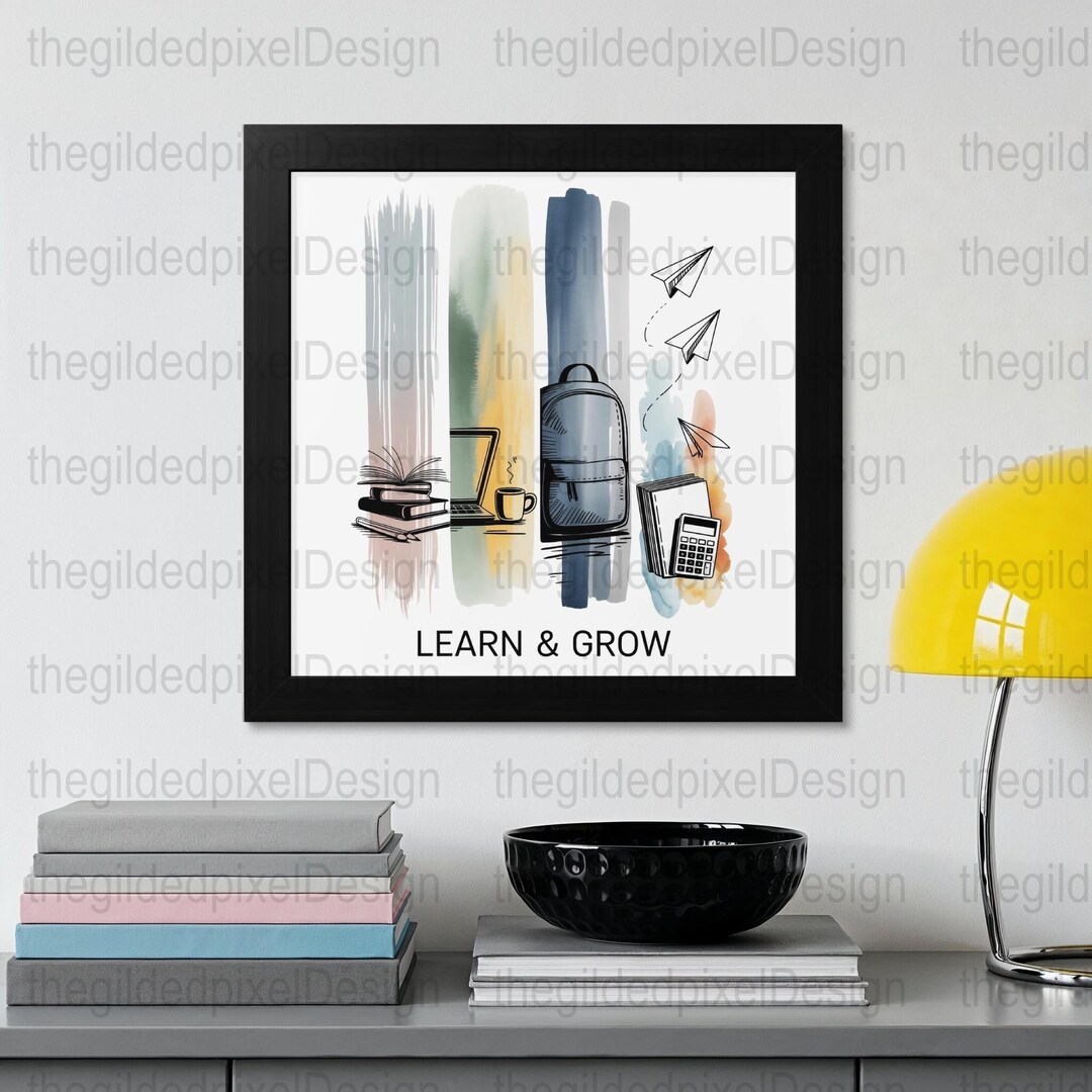 Learn & Grow Wall Art | Back to School Printable | Educational Dorm ...