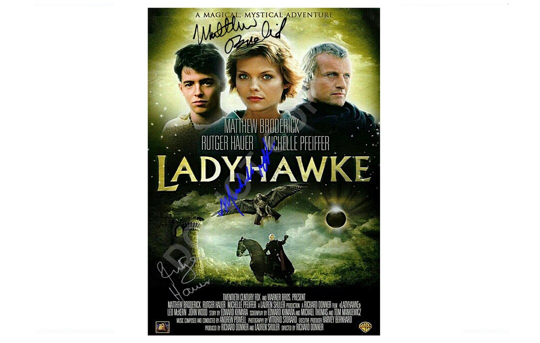 Michelle Pfeiffer Matthew Broderick Rutger Hauer Ladyhawke Autograph ...