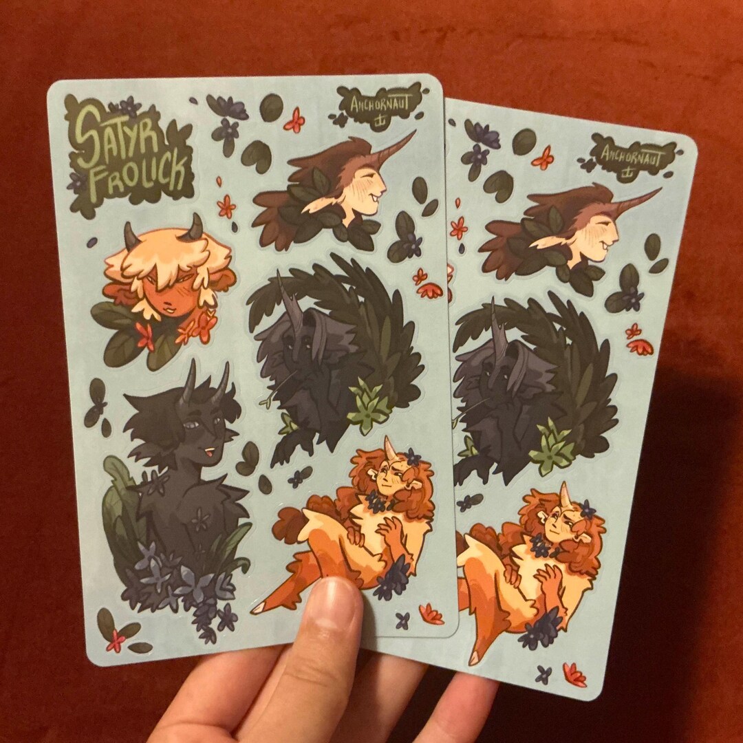 Satyr Frolick Waterproof Sticker Sheet - Etsy