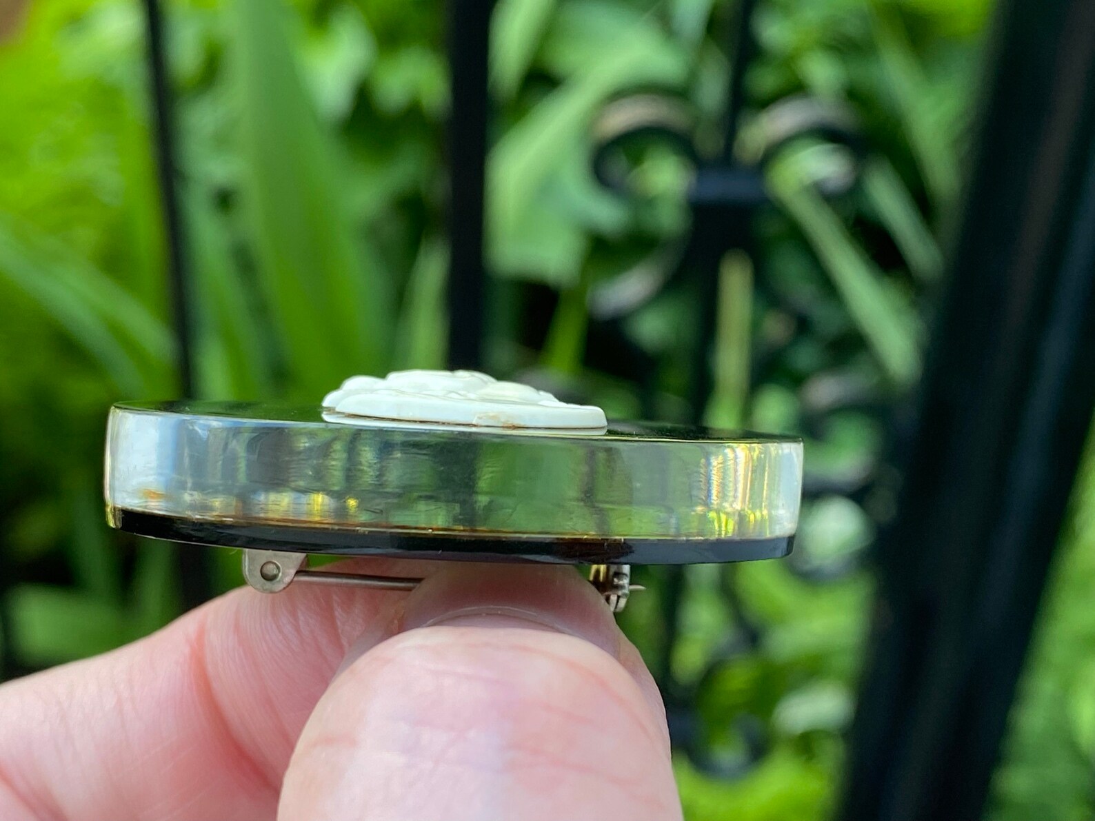 Laminated Lucite Brooch With Cameo Ca. 1960s | Etsy