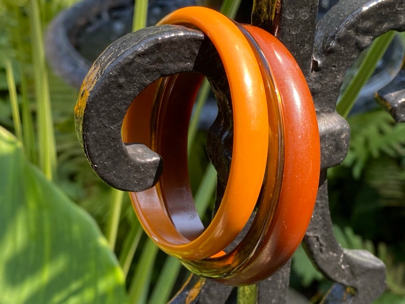 Mixed Vintage Plastic Bangle Stack in Shades of Brown - Includes ...