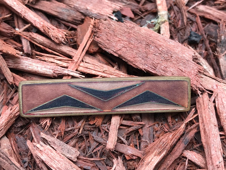 Enamel Brooch or Bar Pin Brown and Black ca. 1970s | Etsy