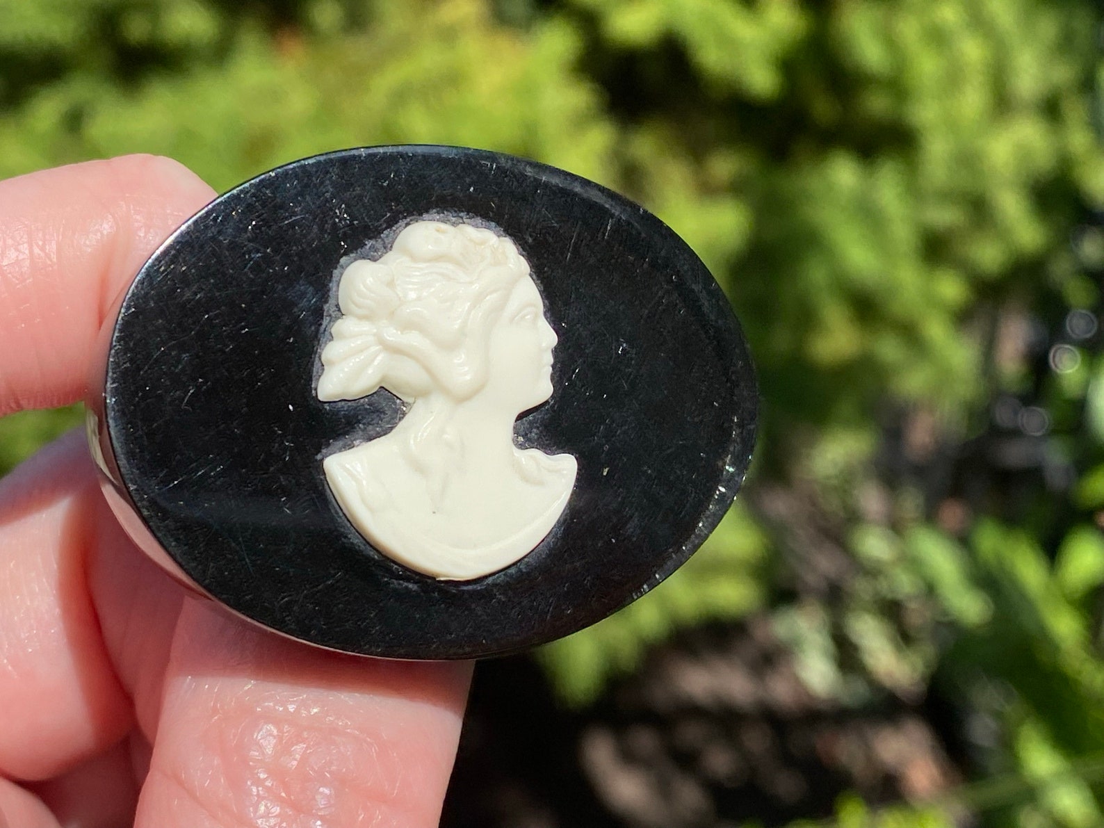 Laminated Lucite Brooch With Cameo Ca. 1960s | Etsy