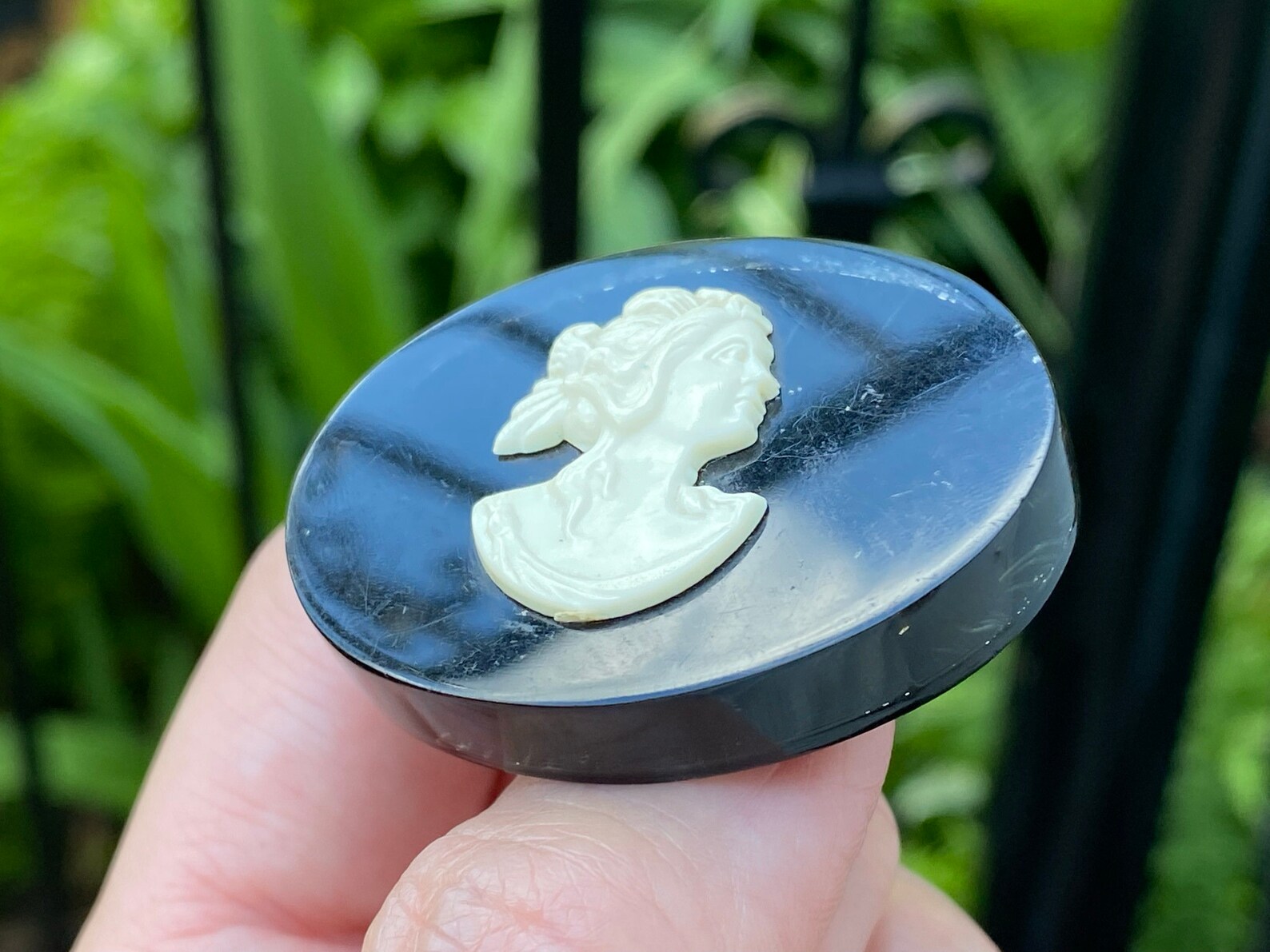 Laminated Lucite Brooch With Cameo Ca. 1960s | Etsy