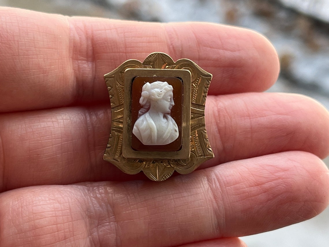 Victorian Cameo Slide Pendant Ca. 1800s - Etsy