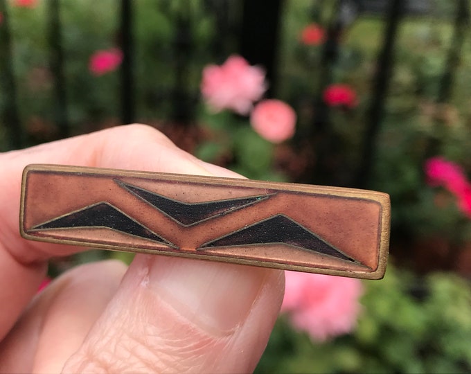 Enamel Brooch or Bar Pin Brown and Black Ca. 1970s - Etsy