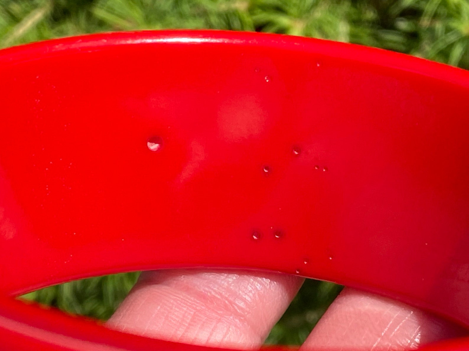 Vintage Cherry Red Groove Carved Plastic Bangle | Etsy