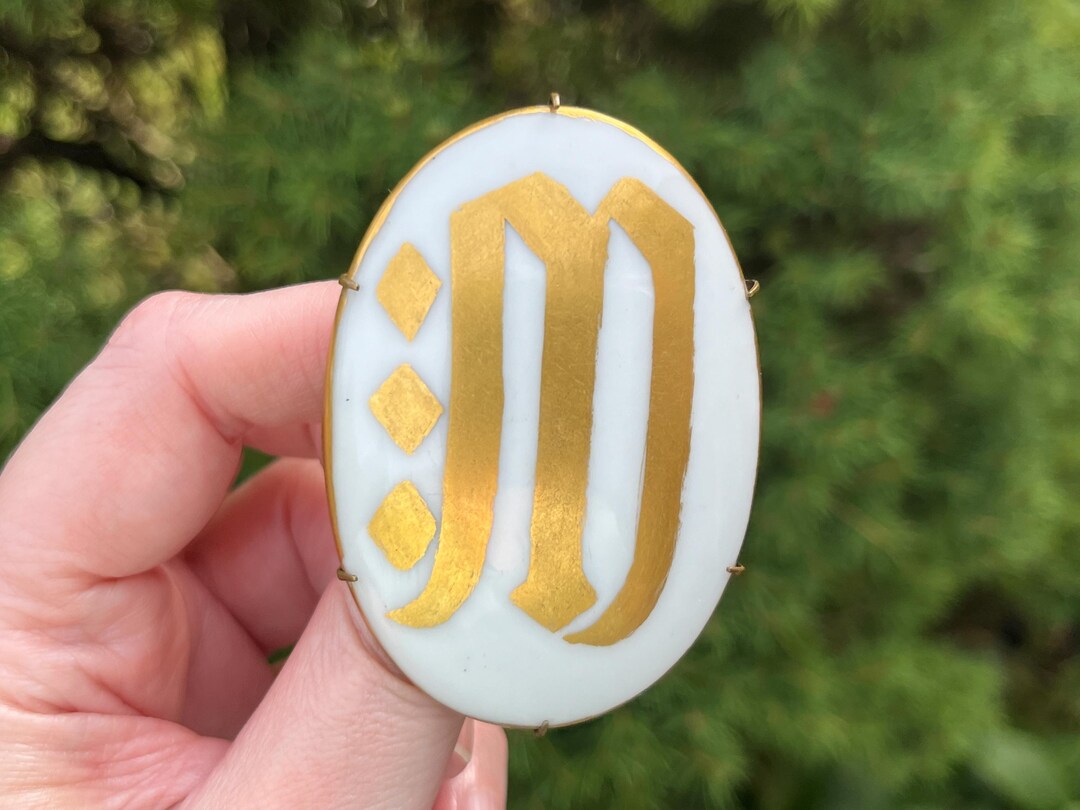 Large Victorian Letter M Monogram Brooch, Ca. 1900 - Etsy