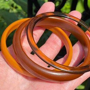 Mixed Vintage Plastic Bangle Stack in Shades of Brown - Includes ...