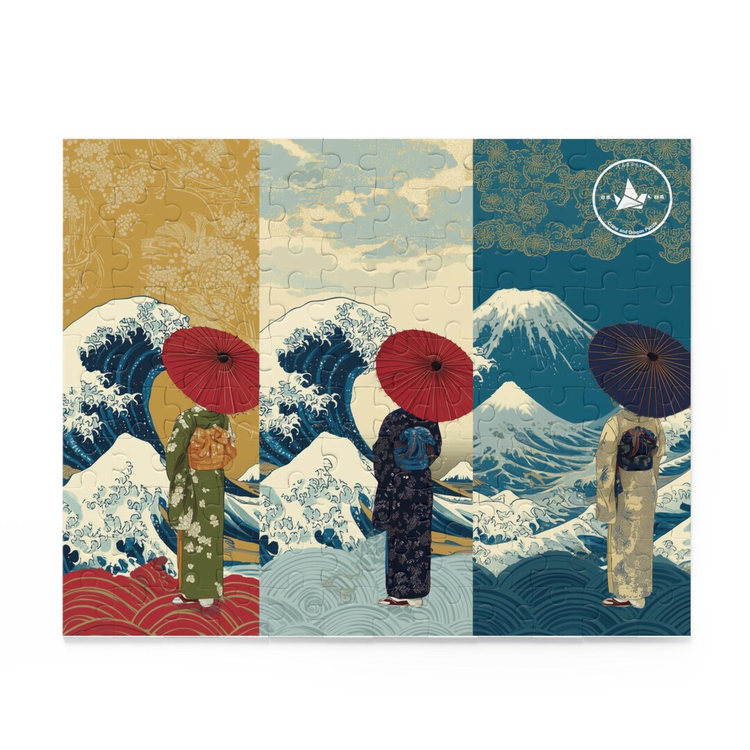 Jigsaw Puzzle, Japanese Women in Kimonos, Art Decor Gift, Mindfulness ...