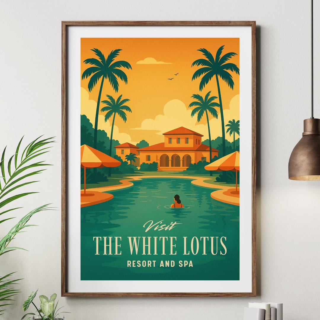 Visit the White Lotus - Vintage Resort Poster - Etsy