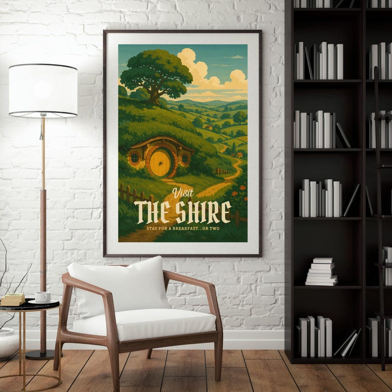 The Shire Poster | Lord of the Rings Travel Art - Etsy