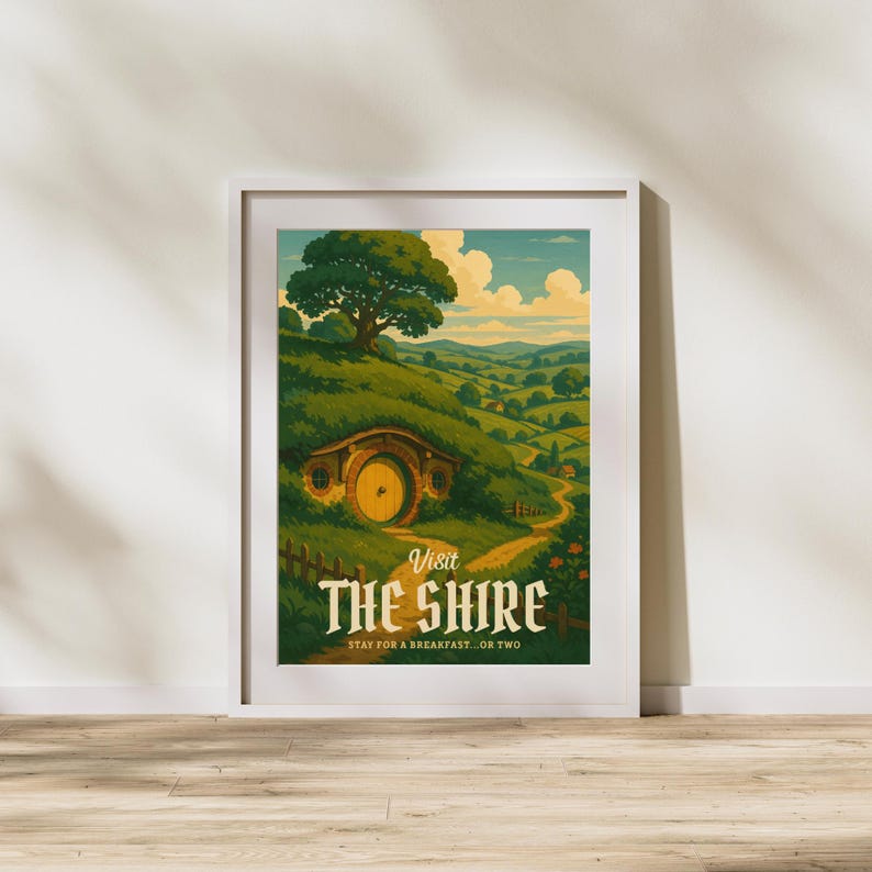 The Shire Poster | Lord of the Rings Travel Art - Etsy
