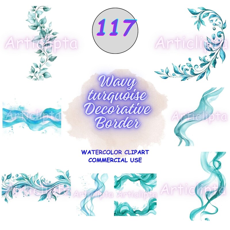 Turquoise Border - Etsy