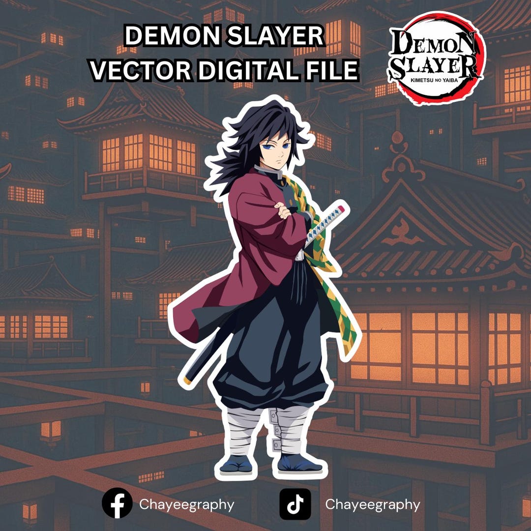 Giyu Tomioka - Demon Slayer Hand Drawn Vector by Chayeegraphy - Etsy