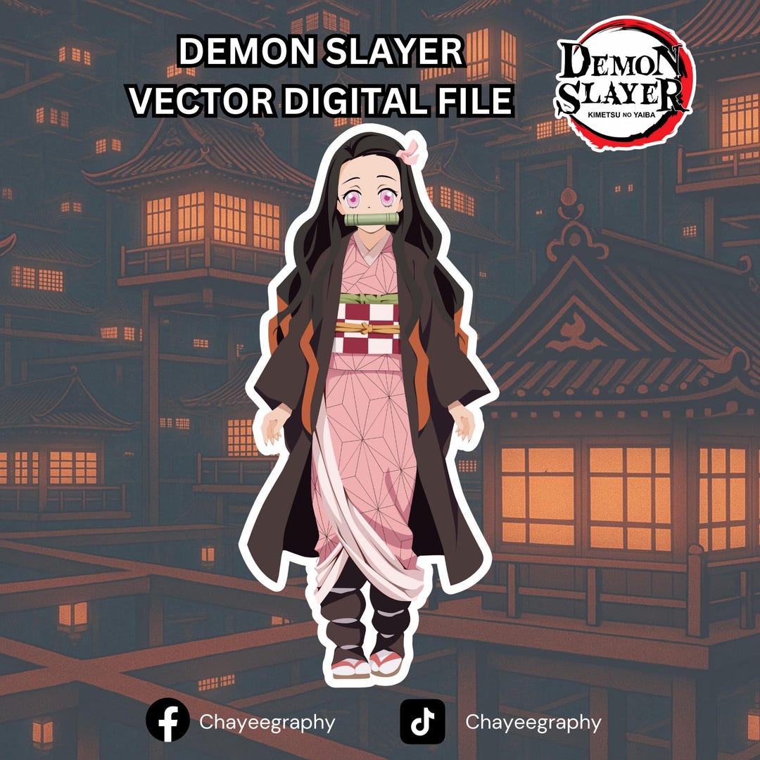 Nezuko Kamado - Demon Slayer Hand Drawn Vector by Chayeegraphy - Etsy