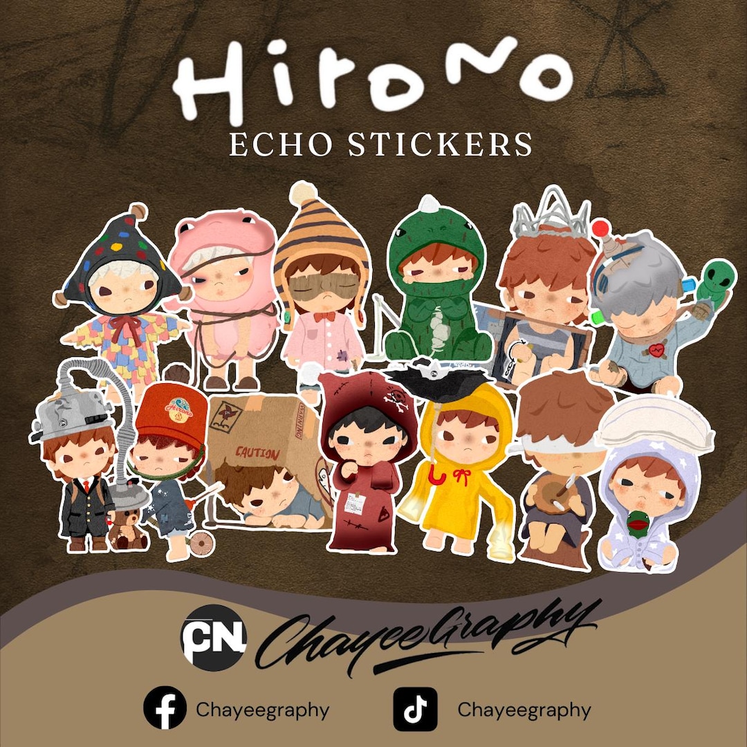 Hirono Echo Series Merch Bundle: Hand-drawn Stickers, Pins, Bookmark ...