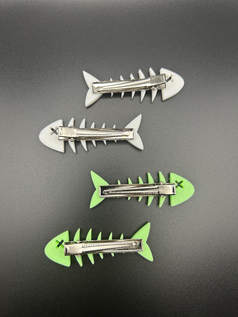 Fish Bone Hair Clips | Set of Two Skeleton Punk Alternative Goth ...