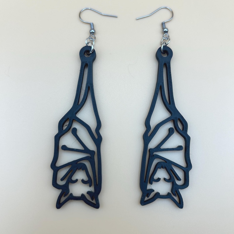 Bat Earrings Blue - Etsy