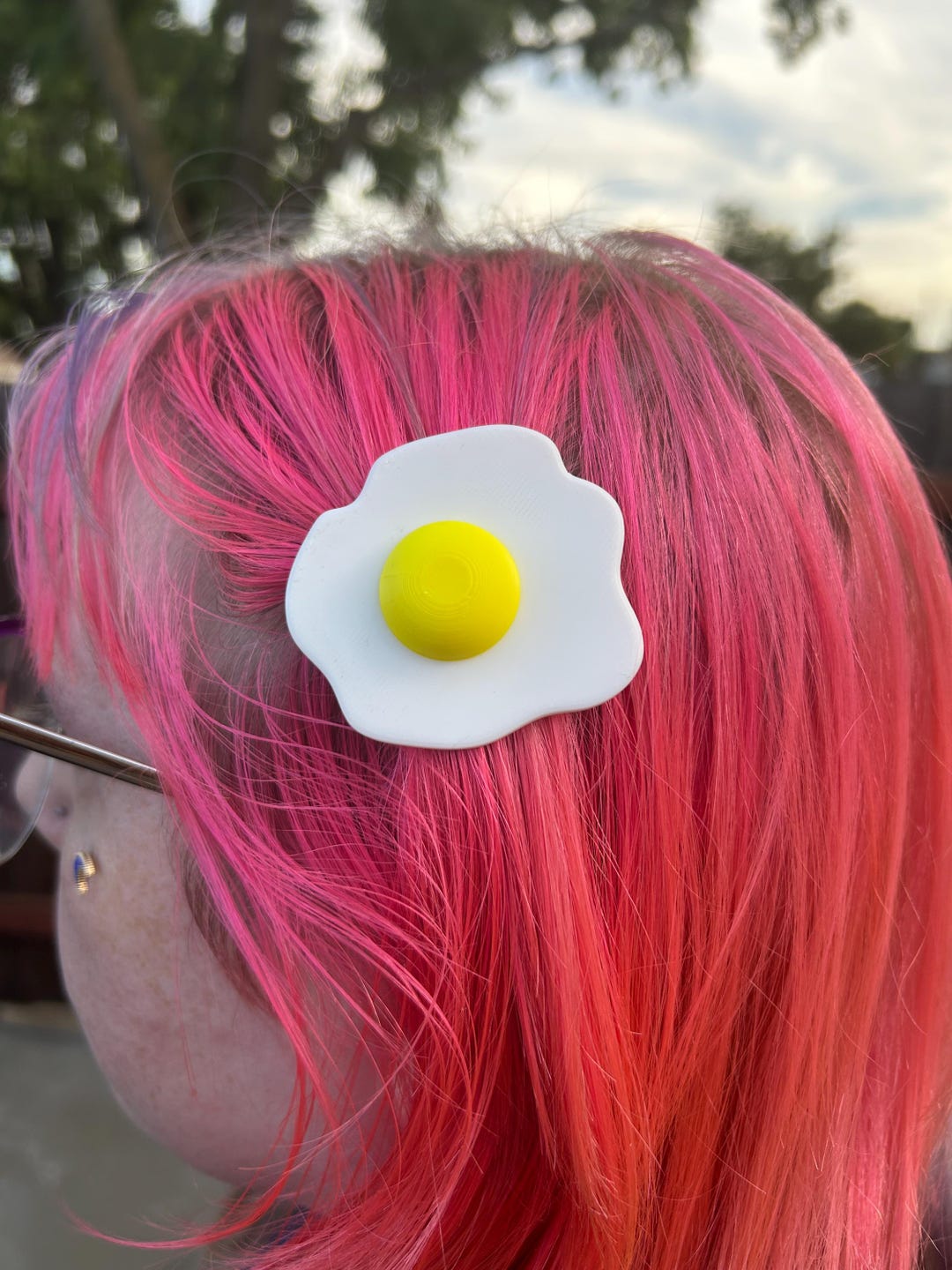 Fried Egg Hair Clip | Novelty Food Accessory | Fun Statement Breakfast ...