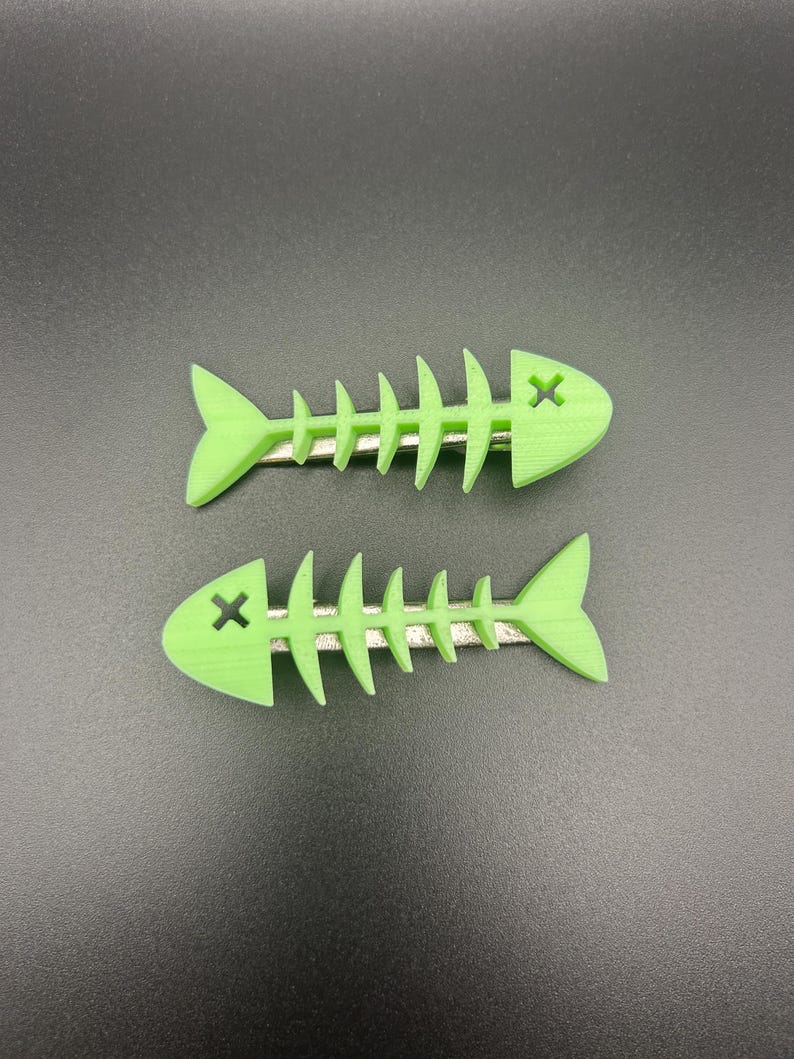 Fish Bone Hair Clips | Set of Two Skeleton Punk Alternative Goth ...