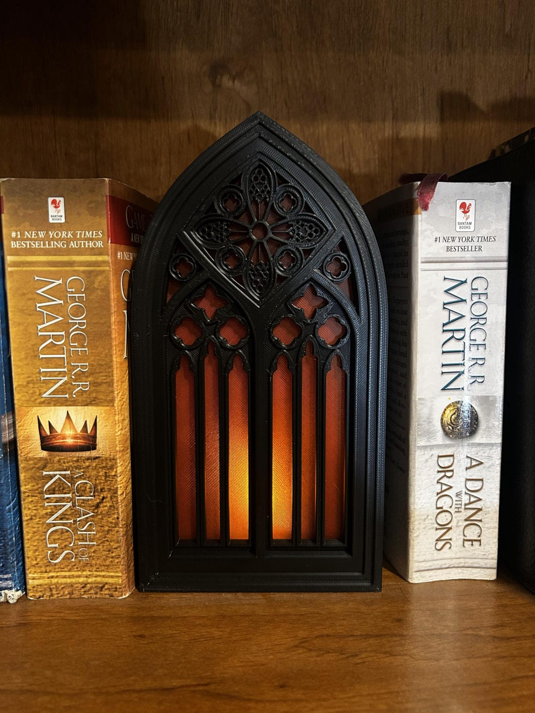 Gothic Cathedral Window Book Nook With Light | Dark Academia Bookshelf ...