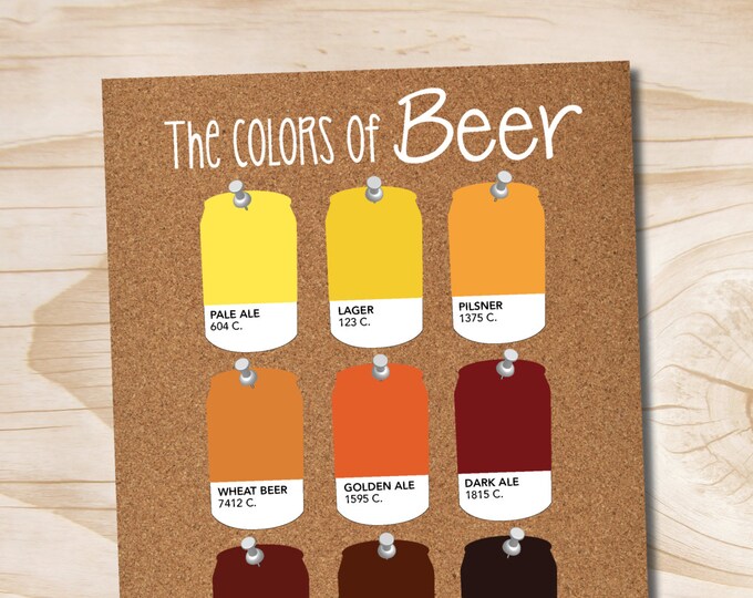 Craft Beer Poster Pantone Beer Cans the Colors of Beer Printed 11x14 ...
