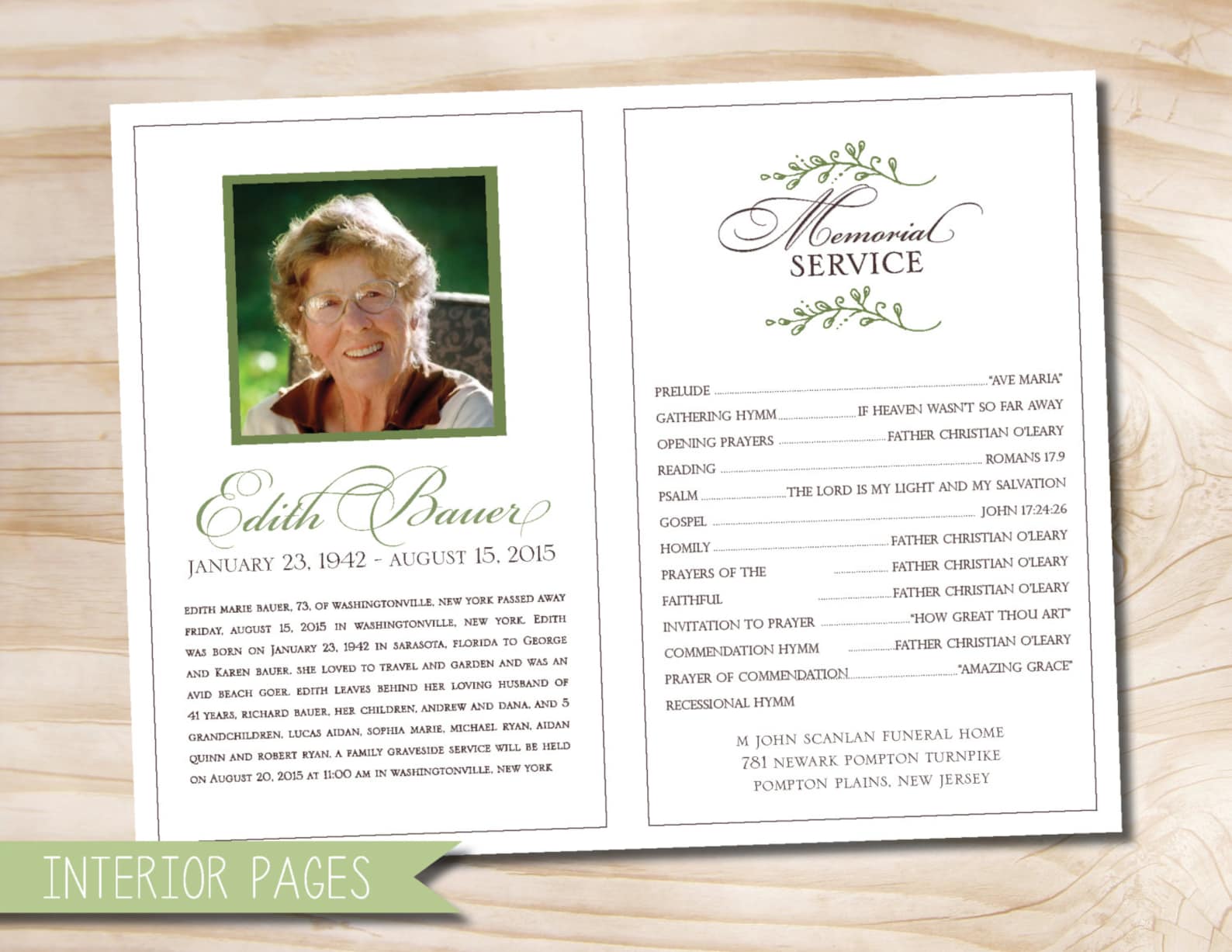 Hojas de ramas fúnebres o programa conmemorativo Boletín - Etsy México