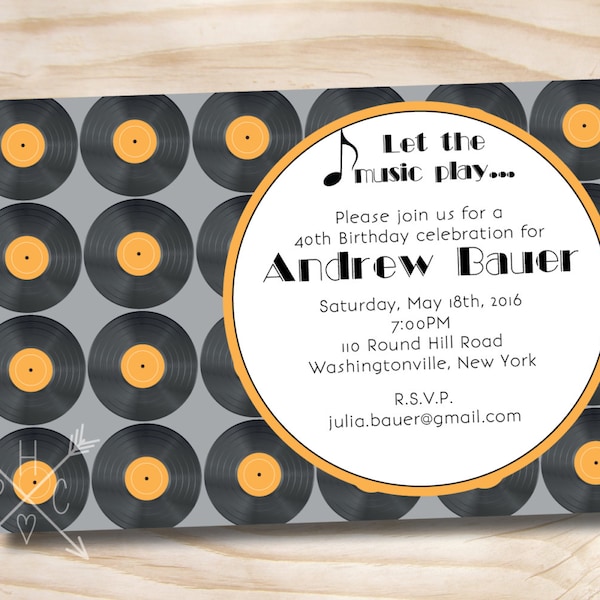 Record Birthday Invitation - Etsy