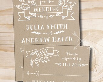 Kraft Wedding Invitation - Etsy