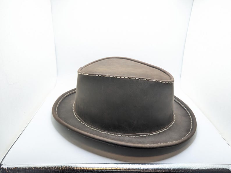 Handcrafted Leather Fedora Hat - Etsy