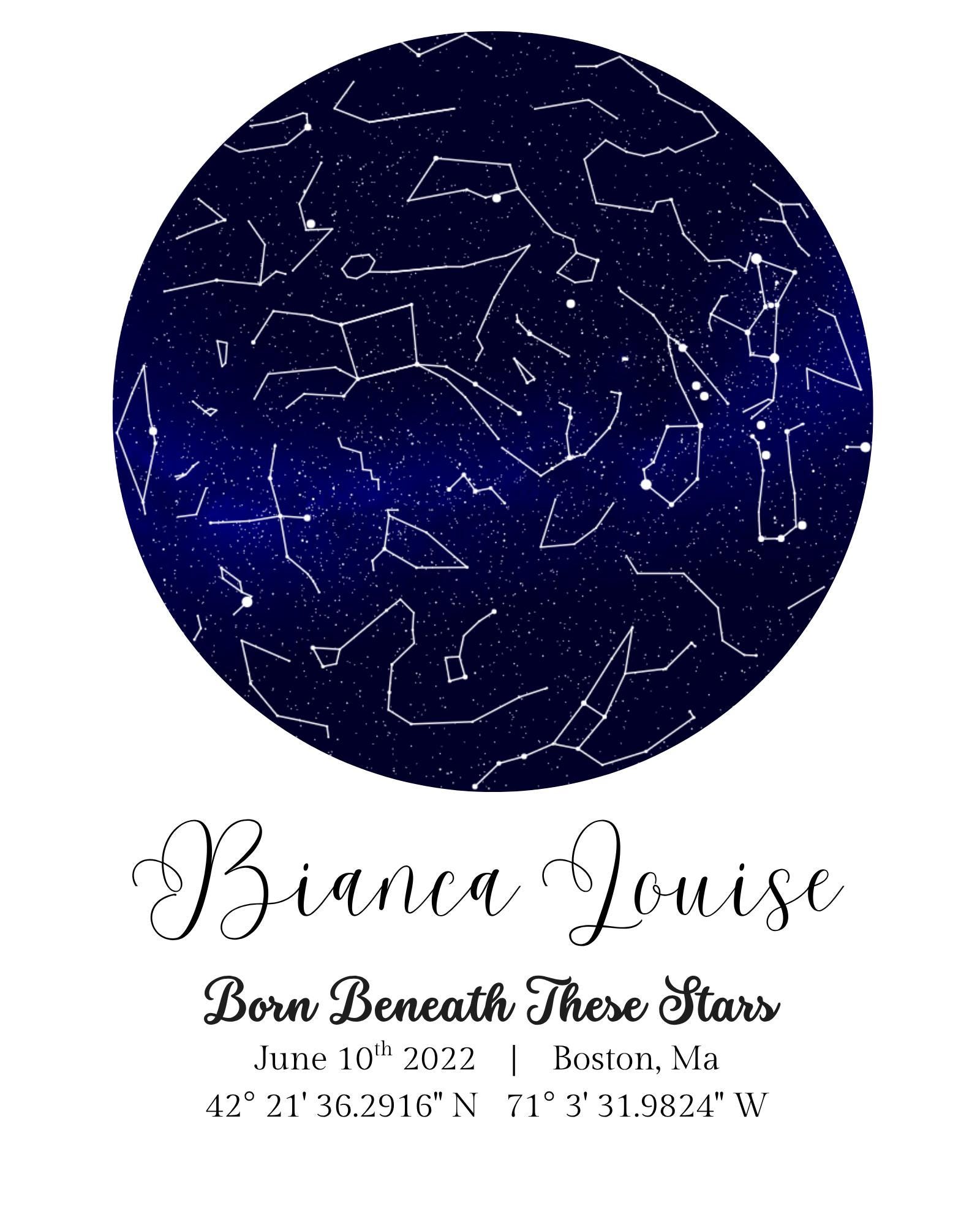 Custom Star Chart Map - Personalized Night Sky Print - Etsy