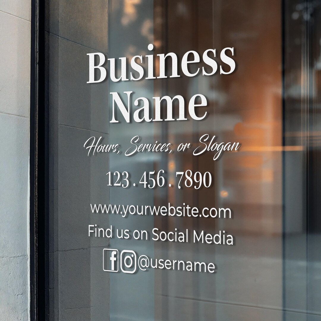 Custom Single Color Vinyl Window Decal / Business Name or Logo ...