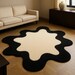 Amoeba Shaped Irregular Hand-tufted Rug: Odd and Abstract Shape Pattern ...