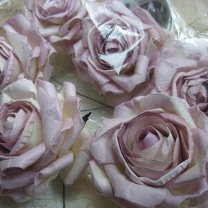 6 Large Lavender Mauve Parchment Paper Roses Wedding Floral Decorations ...