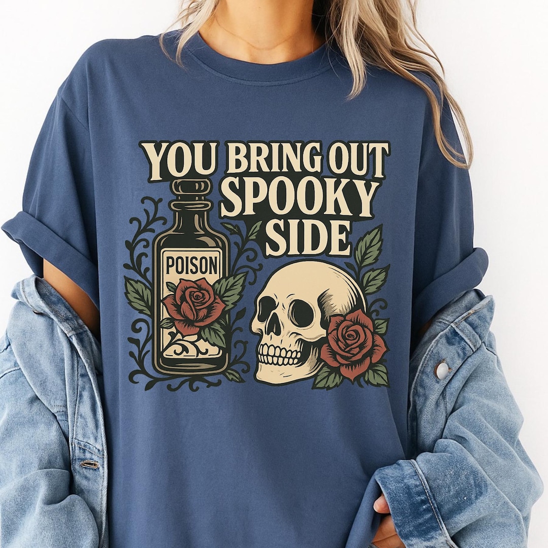 Spooky Side PNG – Gothic Skull & Poison Bottle Clipart, Dark Floral ...