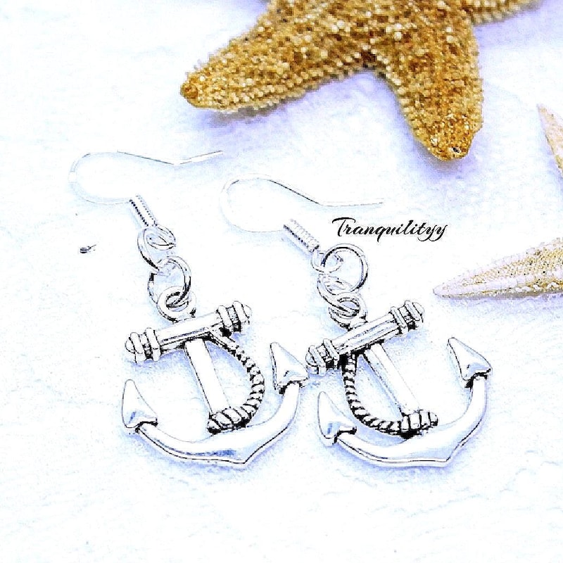 Anchor Earrings - Etsy