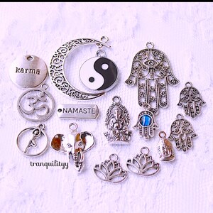 Namaste Charms, DIY Collection Buddha 15 Findings, Planner Charms ...