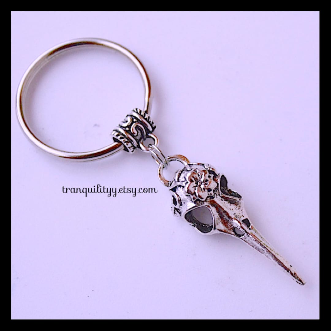 Anatomy Vulture Skull Keyring: Steampunk Bird Key Ring - Etsy