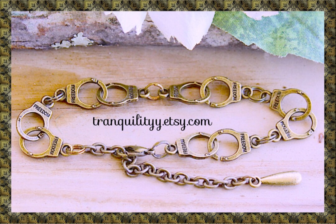 Handcuff Bracelet ,entrapment Hand Cuff Adjustale Bronze Unisex ...