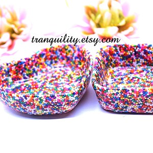 Rainbow Sprinkle Resin Trinket Dish: Candy Bowl, Paper Clip Tray - Etsy