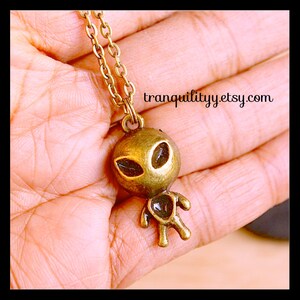 Alien Necklace/abduction Alien Bronze Necklace/extra-terrestrial/you ...