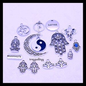 Namaste Charms, DIY Collection Buddha 15 Findings, Planner Charms ...
