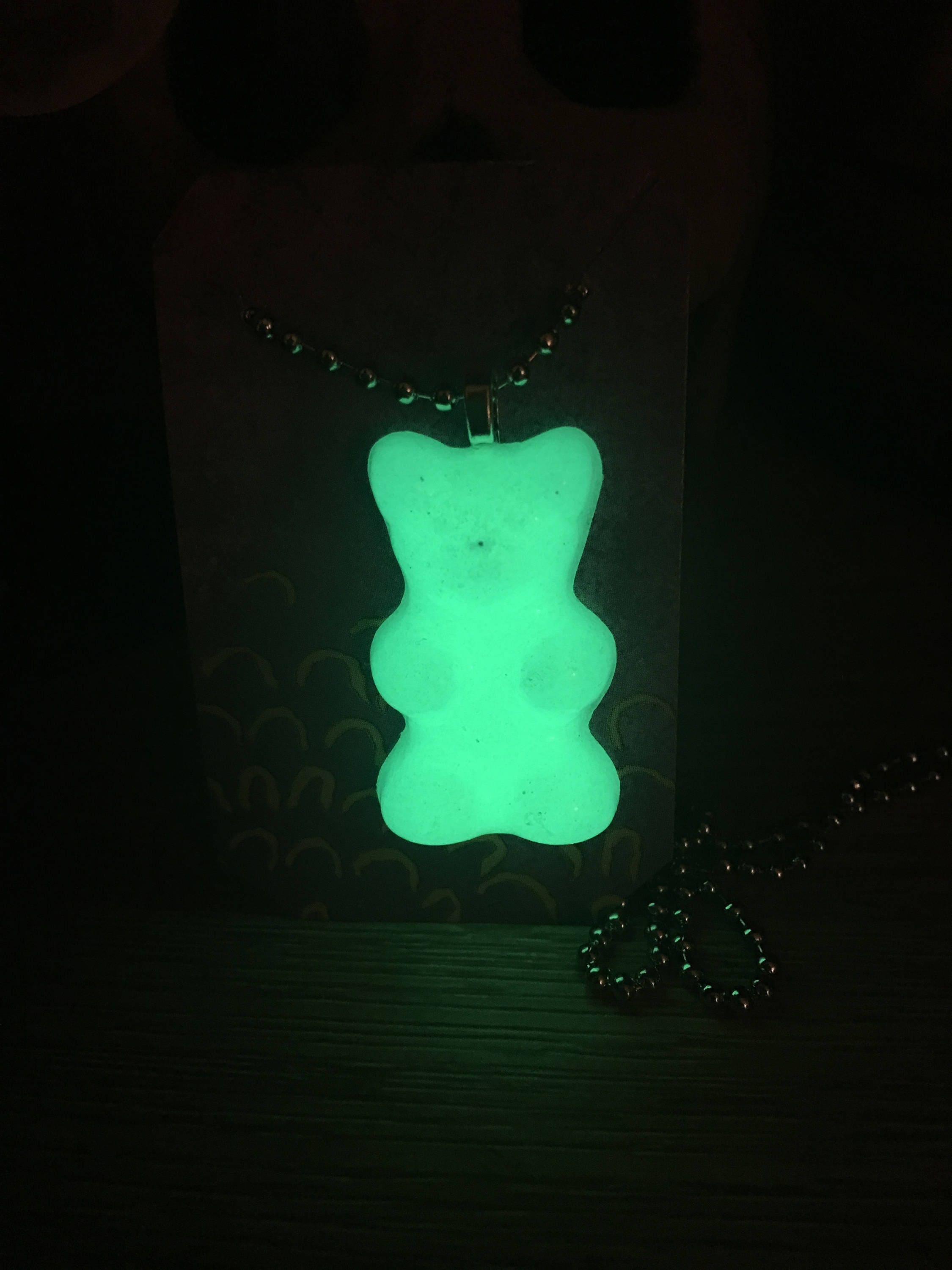 Gummy Bears Necklace Glow Bear Awesome Green Strontium | Etsy