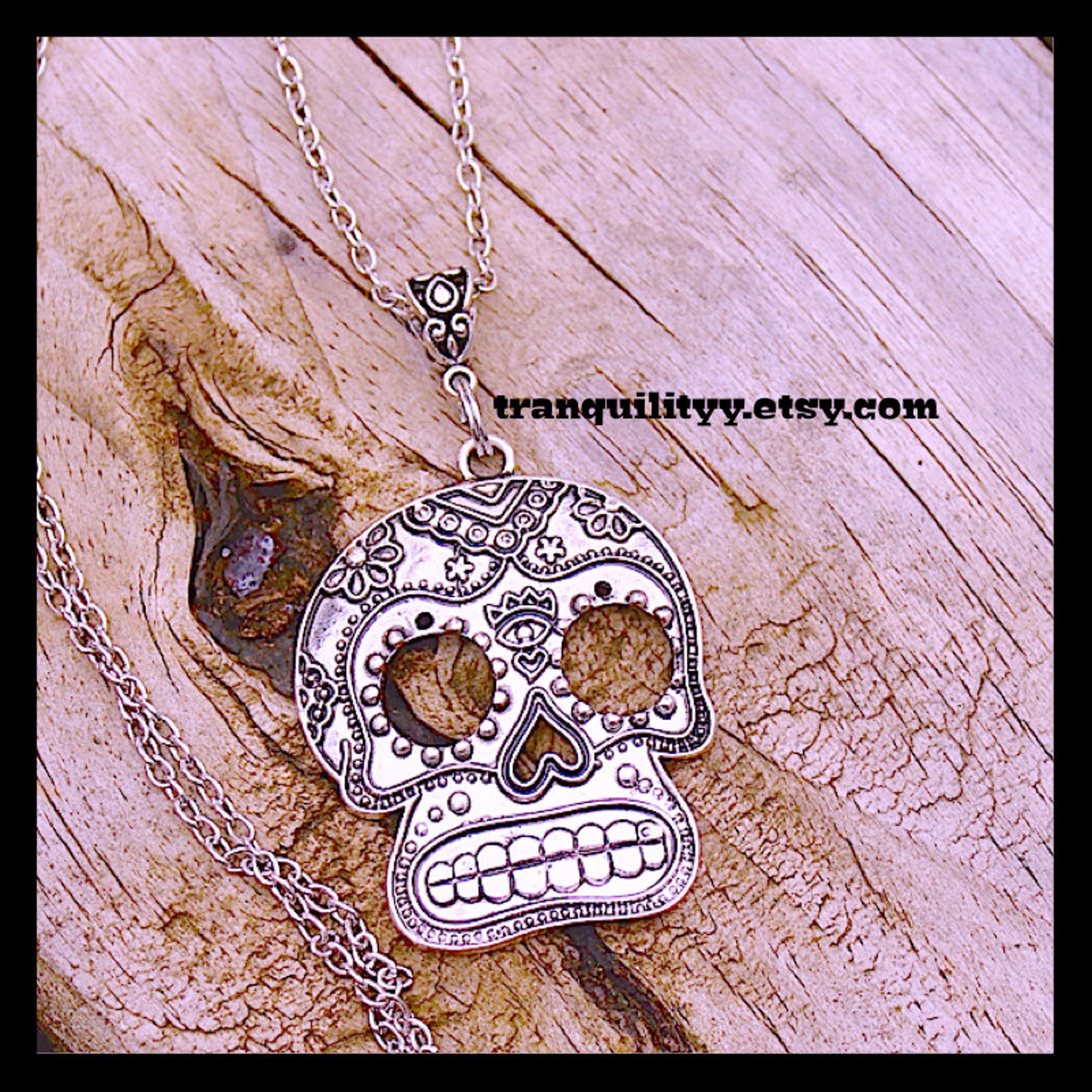 Skull Necklace, Day of the Dead Necklace, Dia De Los Muertos , Day of ...