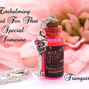 Acid Pink Embalming Fluid Necklace: Skull Charm Potion Bottle - Etsy